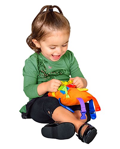 Buckle Toys - Bizzy Square - Learning Activity Game - Develop Motor Skills and Problem Solving - Occupational Therapy Toddler Travel Toy