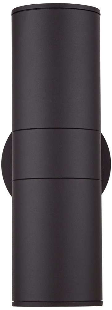 Possini Euro Design Ellis Modern Sconce Outdoor Wall Light Fixture Black Aluminum 11 3/4" Cylinder Up Down Glass Decor for Exterior House Porch Patio Outside Deck Garage Yard Front Door Garden Home