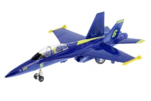 playmaker toys 🛦 united states navy blue angels f/a-18 super hornet fighter jet 9inch die cast metal model toy w/pullback action