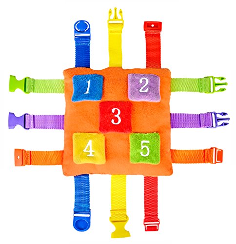 Buckle Toys - Bizzy Square - Learning Activity Game - Develop Motor Skills and Problem Solving - Occupational Therapy Toddler Travel Toy