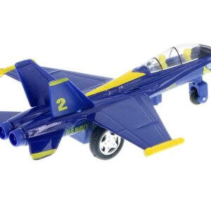 Playmaker Toys 🛦 United States Navy Blue Angels F/A-18 Super Hornet Fighter Jet 9inch Die Cast Metal Model Toy w/Pullback Action