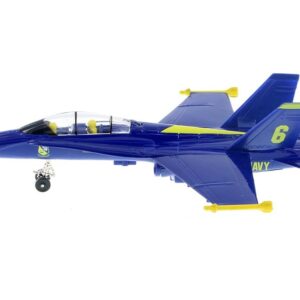 Playmaker Toys 🛦 United States Navy Blue Angels F/A-18 Super Hornet Fighter Jet 9inch Die Cast Metal Model Toy w/Pullback Action