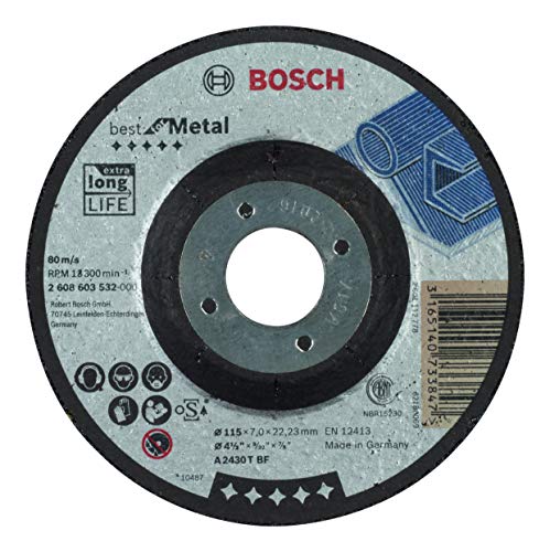 Bosch 2608603532 Grinding Disc For Metal Cranked 4.53inx7mm