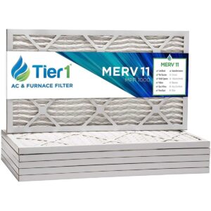 tier1 16x25x1 merv 11 pleated air/furnace filter - 6 pack