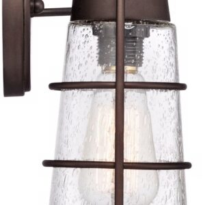 Franklin Iron Works Averill Park Farmhouse Rustic Outdoor Wall Light Fixture Oil Bronze Metal 10 1/4" Clear Seedy Glass Exterior House Porch Patio Outside Deck Garage Yard Front Door Garden Home