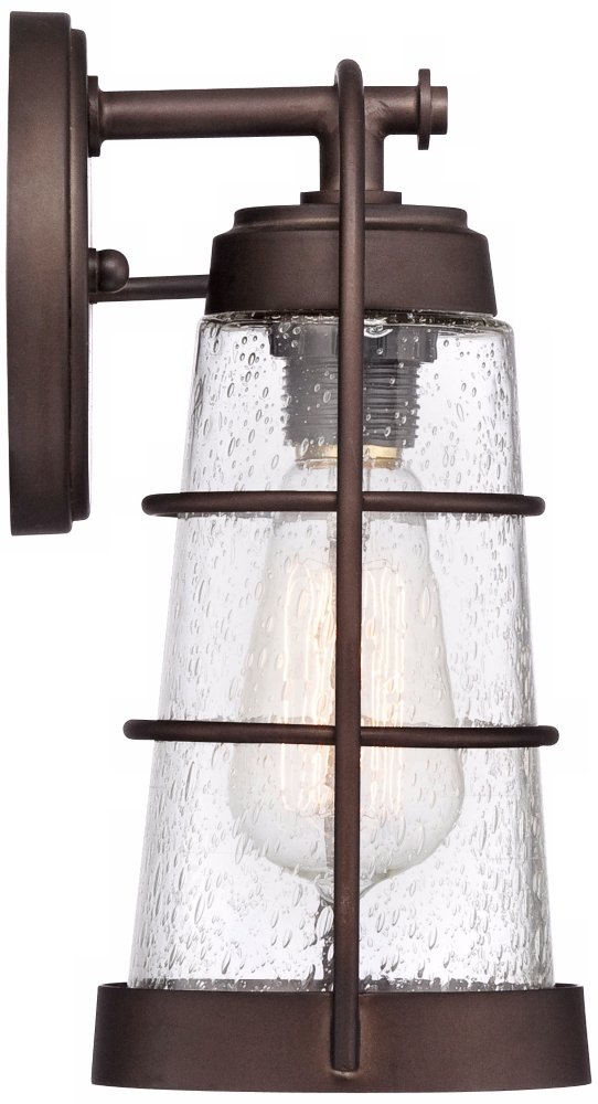 Franklin Iron Works Averill Park Farmhouse Rustic Outdoor Wall Light Fixture Oil Bronze Metal 10 1/4" Clear Seedy Glass Exterior House Porch Patio Outside Deck Garage Yard Front Door Garden Home