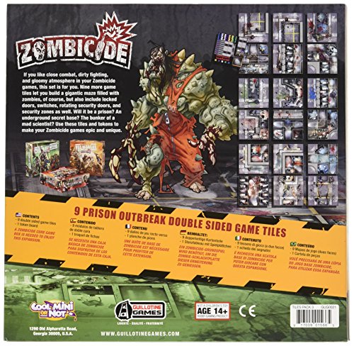 CMON Zombicide Season 2: Prison Outbreak 9 Double-Sided Game Tiles - Enhance Your Zombie Apocalypse Experience! Cooperative Strategy Game, Ages 14+, 1-6 Players, 1 Hour Playtime, Made