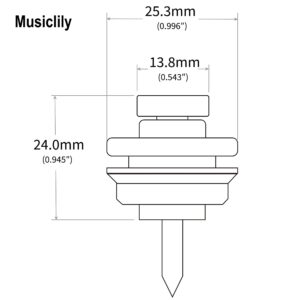 Musiclily Flat Head Guitar Big Strap Locks System Schaller-Style Straplocks Parts for Electric Acoustic Guitar Bass,Black (Pack of 2)