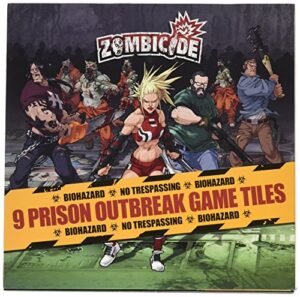 cmon zombicide season 2: prison outbreak 9 double-sided game tiles - enhance your zombie apocalypse experience! cooperative strategy game, ages 14+, 1-6 players, 1 hour playtime, made