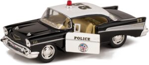 kinsmart 1957 bel air classic police car 5 inch 1:40 scale die cast metal toy cars