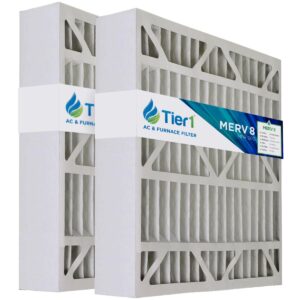 tier1 20x25x6 merv 8 replacement for lennox x0445 air filter 2 pack