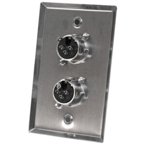 Seismic Audio Speakers Dual XLR Female Connectors, Stainless Steel Wall Plate