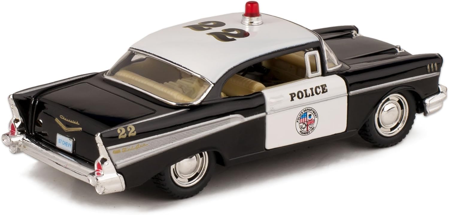 KiNSMART 1957 Bel Air Classic Police Car 5 Inch 1:40 Scale Die Cast Metal Toy Cars