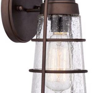 Franklin Iron Works Averill Park Farmhouse Rustic Outdoor Wall Light Fixture Oil Bronze Metal 10 1/4" Clear Seedy Glass Exterior House Porch Patio Outside Deck Garage Yard Front Door Garden Home