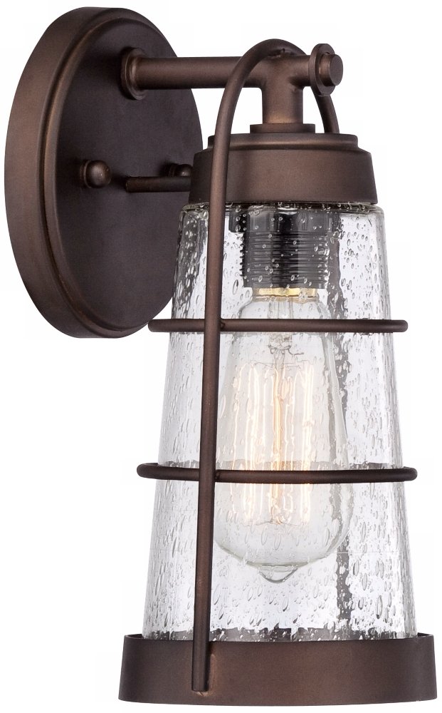 Franklin Iron Works Averill Park Farmhouse Rustic Outdoor Wall Light Fixture Oil Bronze Metal 10 1/4" Clear Seedy Glass Exterior House Porch Patio Outside Deck Garage Yard Front Door Garden Home