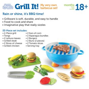 Learning Resources New Sprouts Grill It! Barbecue Set - 22 Piece Set, Ages 18+ Months Toddler Learning Toys, Preschool Toys, Pretend Play Food, Outdoor Play Food Toys