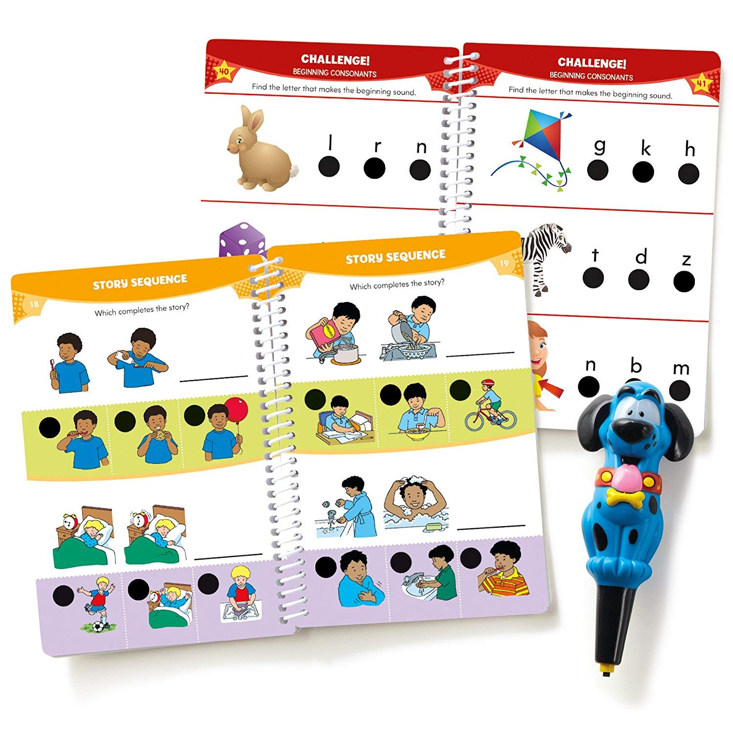 Educational Insights Hot Dots Jr. Let's Master Pre-K Reading Set, Homeschool & Preschool Learn to Read Workbooks, 2 Books & Interactive Pen, 100 Reading Lessons, Ages 3+