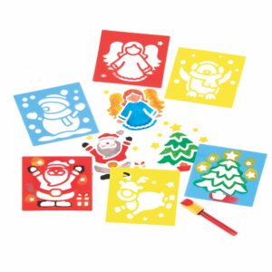 baker ross ef298 christmas stencils set of 6 - festive painting crafts for kids personalization art activities