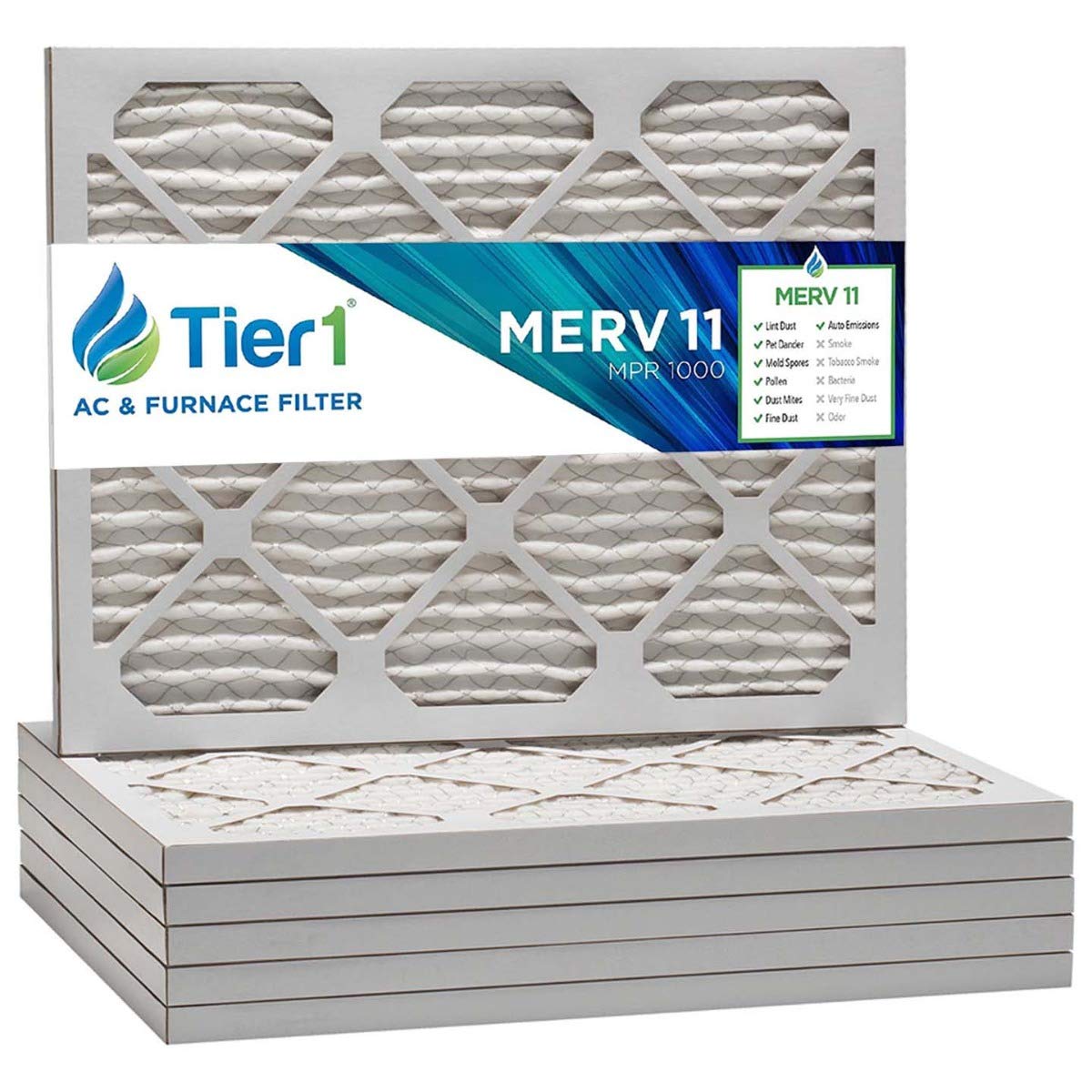 Tier1 20x24x1 Merv 11 Pleated Air/Furnace Filter -6 Pack