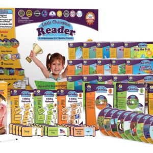 Early Reading Program for Baby, Toddler, Preschool, Kindergarten- Alphabet, Vowel Phonics & 200+ Sight Words - Little Champion Reader 9 DVD, Flash Card, Book Kit