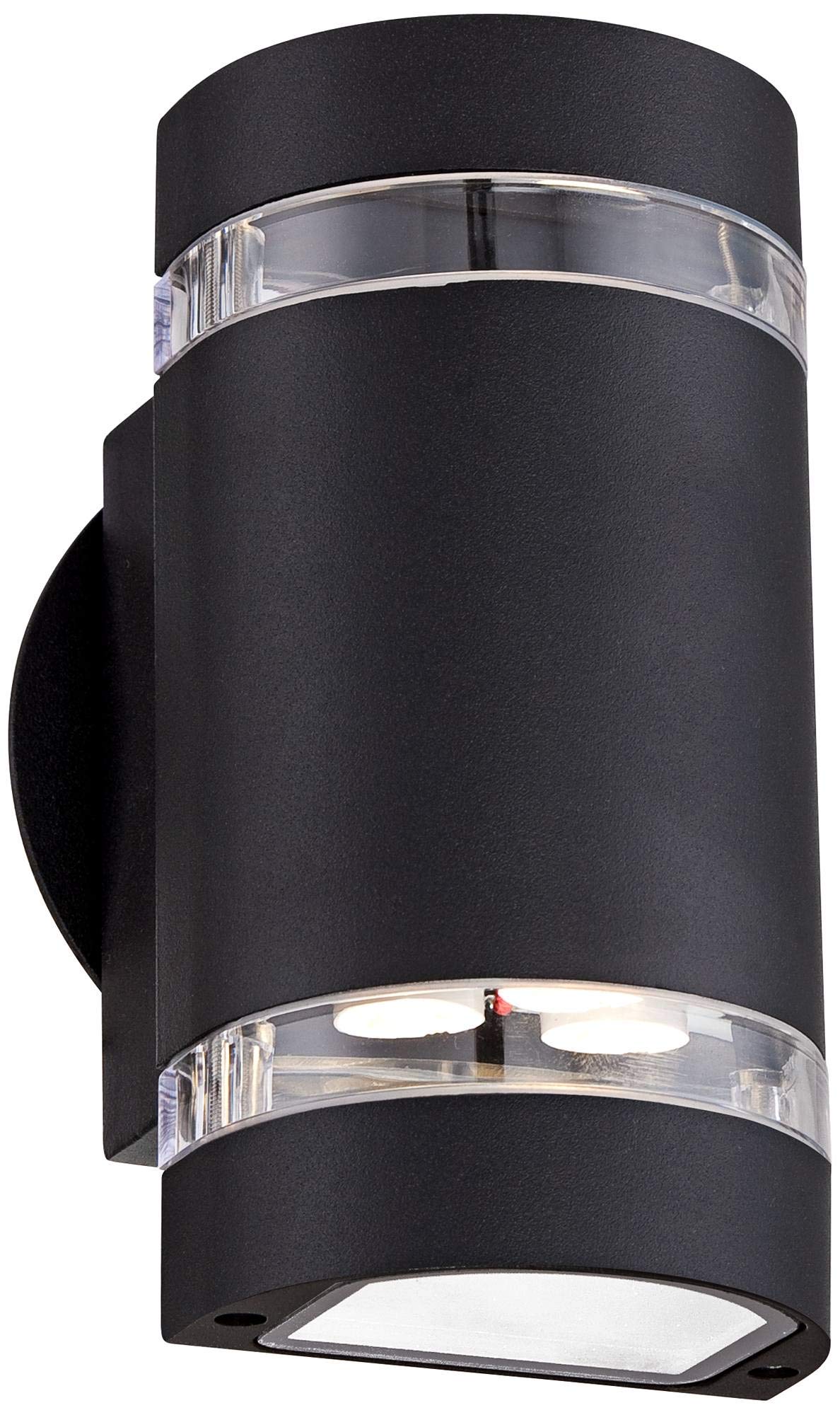 Wynnsboro Modern Outdoor Wall Light Fixture LED Black Aluminum 7 3/4" Tempered Clear Glass Up Down for Exterior House Porch Patio Outside Deck Garage Yard Front Door Garden Home - Possini Euro Design