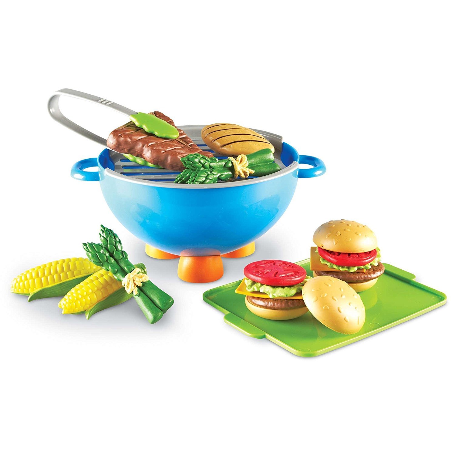 Learning Resources New Sprouts Grill It! Barbecue Set - 22 Piece Set, Ages 18+ Months Toddler Learning Toys, Preschool Toys, Pretend Play Food, Outdoor Play Food Toys