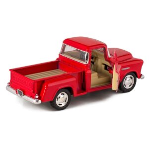 Kinsmart Red 1955 Chevy Stepside Pick-Up Die Cast Collectible Toy Truck