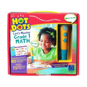 educational insights hot dots let's master 1st grade math set, math workbooks, 2 books with 100 math lessons & interactive pen, ages 6+