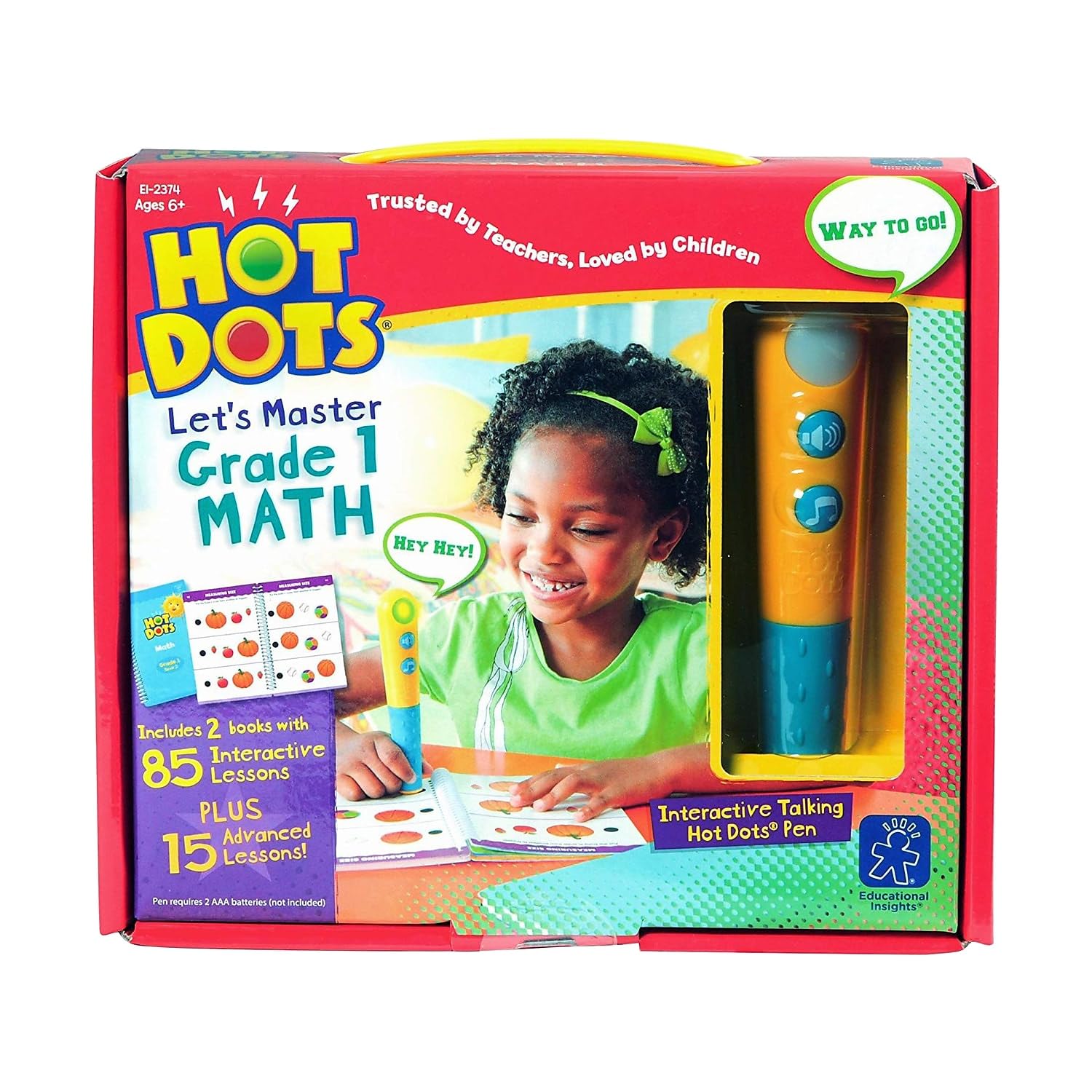 Educational Insights Hot Dots Let's Master 1st Grade Math Set, Math Workbooks, 2 Books with 100 Math Lessons & Interactive Pen, Ages 6+