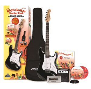 alfred's kid's electric guitar course, complete starter pack (electric guitar, amplifier, lesson book, cd, dvd, interactive software, tuner, carrying case, picks)