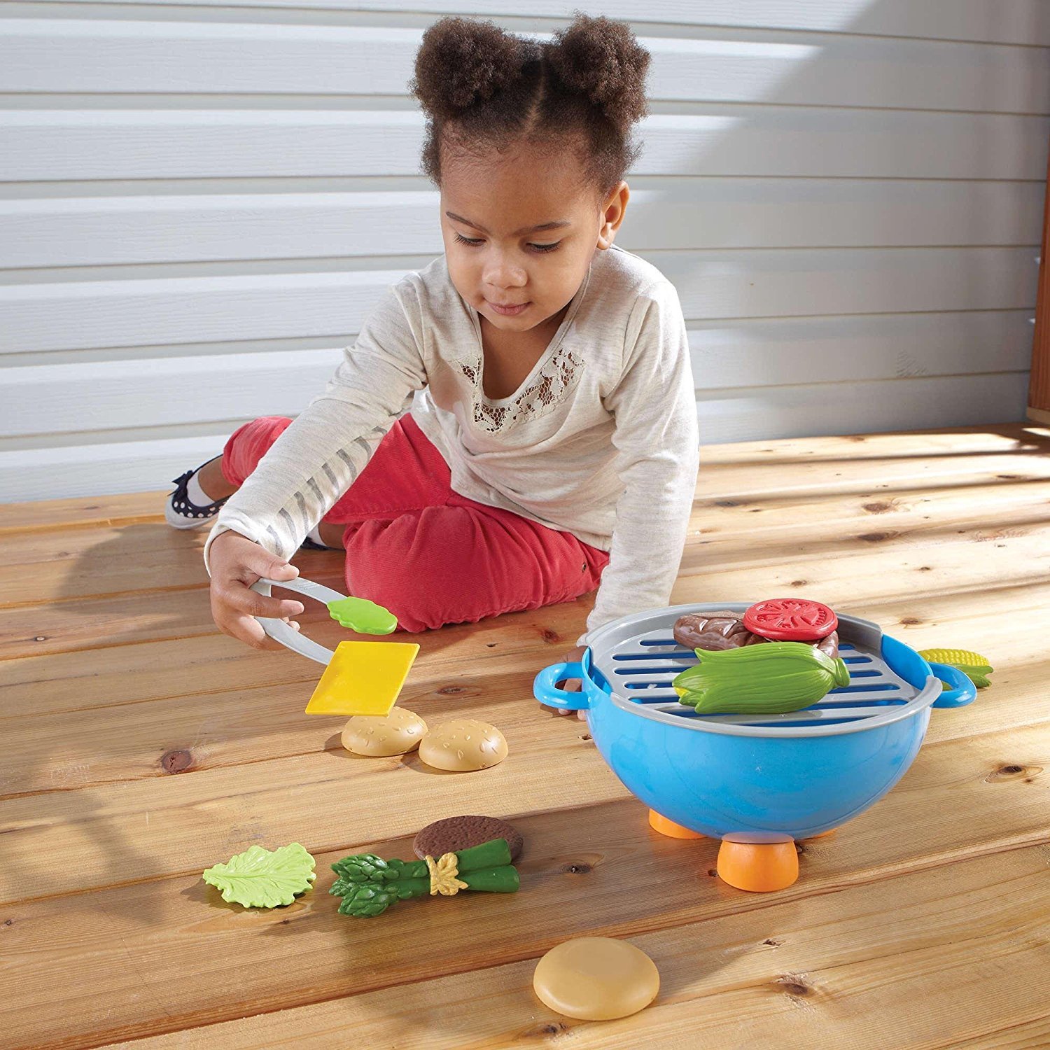 Learning Resources New Sprouts Grill It! Barbecue Set - 22 Piece Set, Ages 18+ Months Toddler Learning Toys, Preschool Toys, Pretend Play Food, Outdoor Play Food Toys