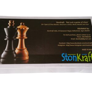 StonKraft - 7" x 7" - Wooden Travel Folding Small Chess Game Board Set + Wooden Magnetic Crafted Pieces