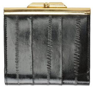 marshal french frame eelskin wallet (black)