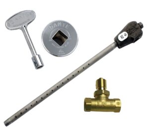 dante products ng.bvs.cr universal log lighter combo kit with natural gas log lighter, straight 1/2-inch, quarter-turn ball valve, chrome floor plate and 3-inch key