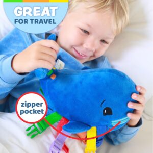 Buckle Toys - Blu Whale - Develop Motor Skills and Problem Solving - Counting and Color Recognition - Sensory Toddler Travel Toy