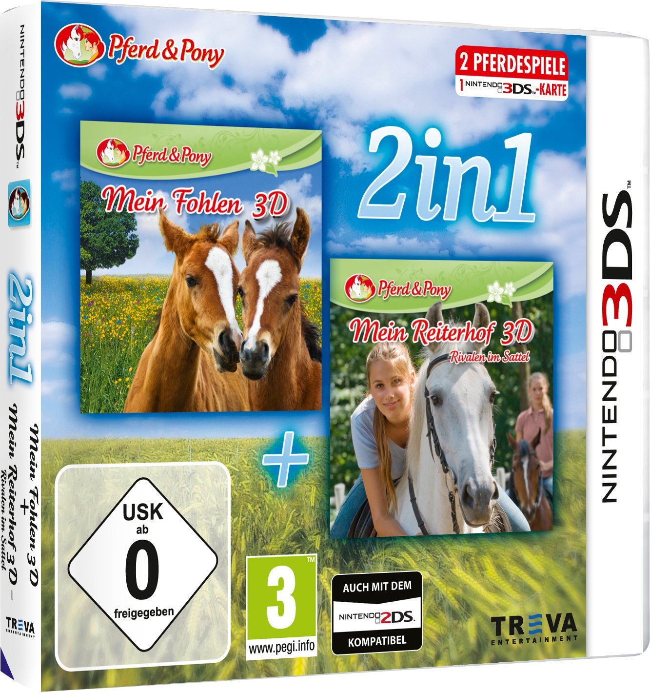 2 in 1: Mein Fohlen 2D with my Rider Yard 3D Rivalen on the Saddle [3DS]