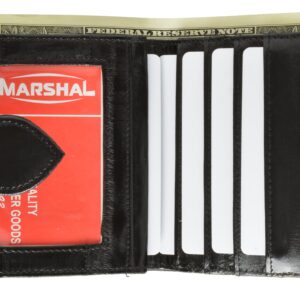 MARSHAL French Frame Eelskin Wallet (Black)