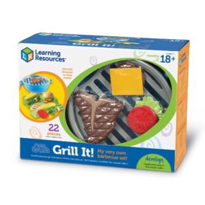 Learning Resources New Sprouts Grill It! Barbecue Set - 22 Piece Set, Ages 18+ Months Toddler Learning Toys, Preschool Toys, Pretend Play Food, Outdoor Play Food Toys