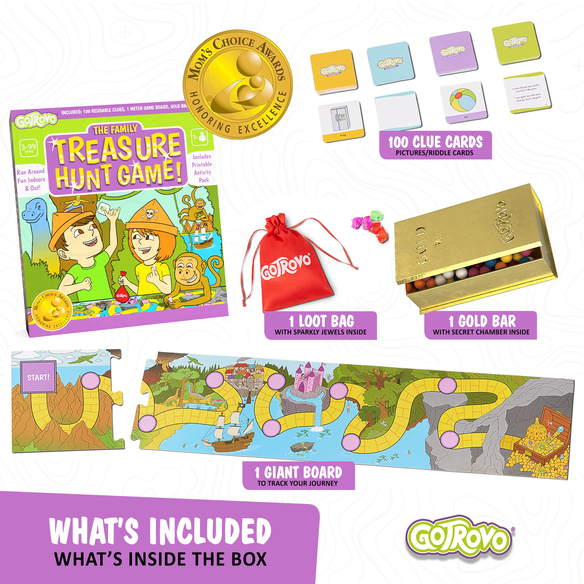 GOTROVO The Family Treasure Hunt Game! Active Search and Find Treasure Hunt Game for Kids | Best Cooperative Board Games for Kids Ages 4-8