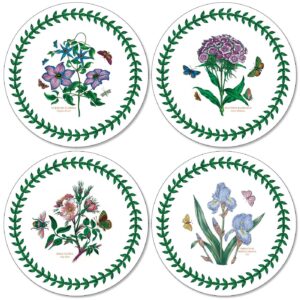 portmeirion home & gifts botanic garden round coasters s/4 (m), fabric, multi-coloured