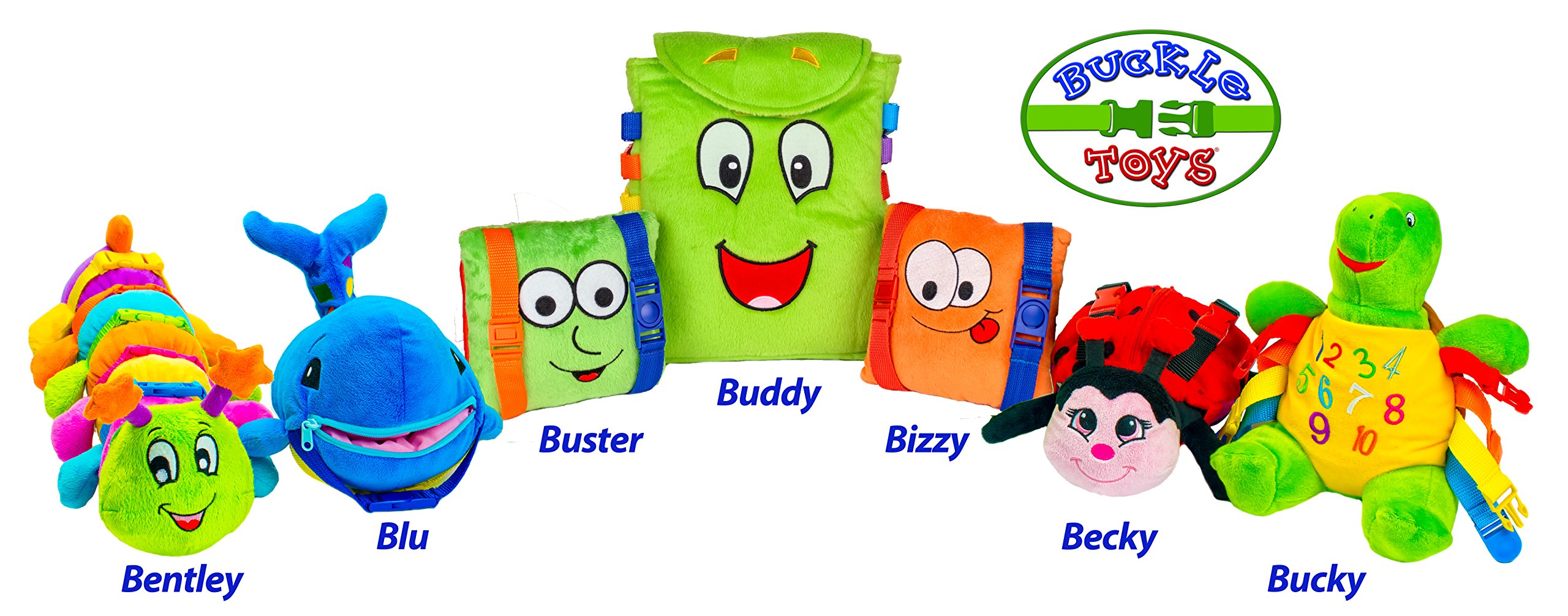 Buckle Toys - Bizzy Square - Learning Activity Game - Develop Motor Skills and Problem Solving - Occupational Therapy Toddler Travel Toy