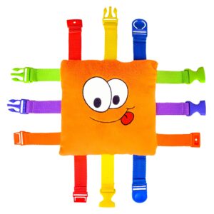 buckle toys - bizzy square - learning activity game - develop motor skills and problem solving - occupational therapy toddler travel toy