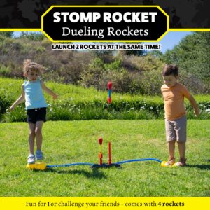 Stomp Rocket Original Dueling Rocket Launcher for Kids, 4 Rockets - Fun Backyard & Outdoor Kids Toys Gifts for Boys & Girls - Toy Foam Blaster Set Soars 200ft - Multi-Player Launcher Stand