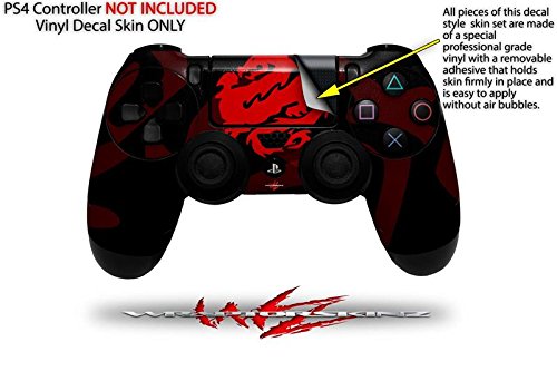 WraptorSkinz Skin Compatible with Sony PS4 Dualshock Controller PlayStation 4 Original Slim and Pro Oriental Dragon Red on Black (Controller NOT Included)