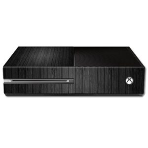 mightyskins skin compatible with microsoft xbox one - black wood | protective, durable, and unique vinyl decal wrap cover | easy to apply, remove, and change styles | made in the usa