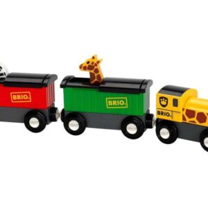 BRIO World - 33722 Safari Train | Interactive Toy Train Set for Kids Age 3 and Up | Environmentally Conscious | Engine and Animal Wagons Included