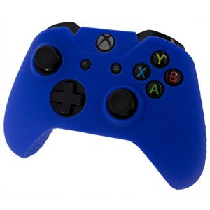 assecure pro soft silicone skin grip protective cover for microsoft xbox one controller rubber bumper case with ribbed handle grip - blue