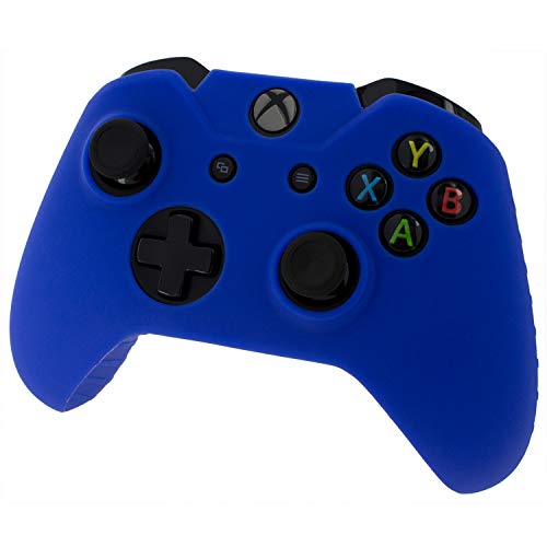 Assecure Pro Soft Silicone Skin Grip Protective Cover for Microsoft Xbox One Controller Rubber Bumper case with Ribbed Handle Grip - Blue