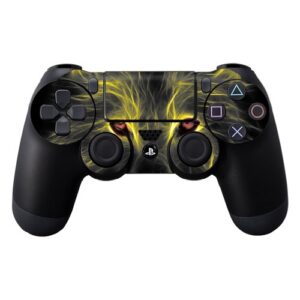 mightyskins skin compatible with sony ps4 controller - neon wolf | protective, durable, and unique vinyl decal wrap cover | easy to apply, remove, and change styles | made in the usa