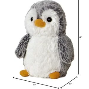 Aurora® Playful Pompom Penguin™ Mini Stuffed Animal - Vibrant Companions - Endless Fun - Gray 6 Inches